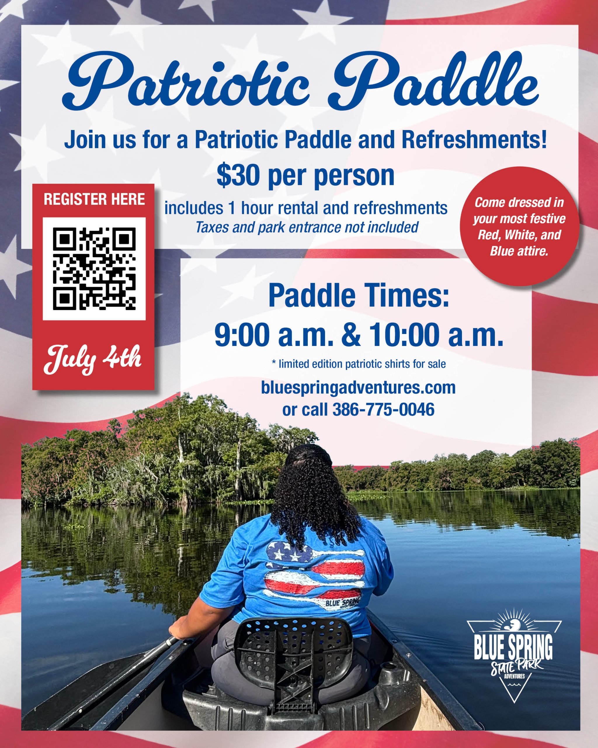 Patriotic Paddle | Blue Spring Adventures